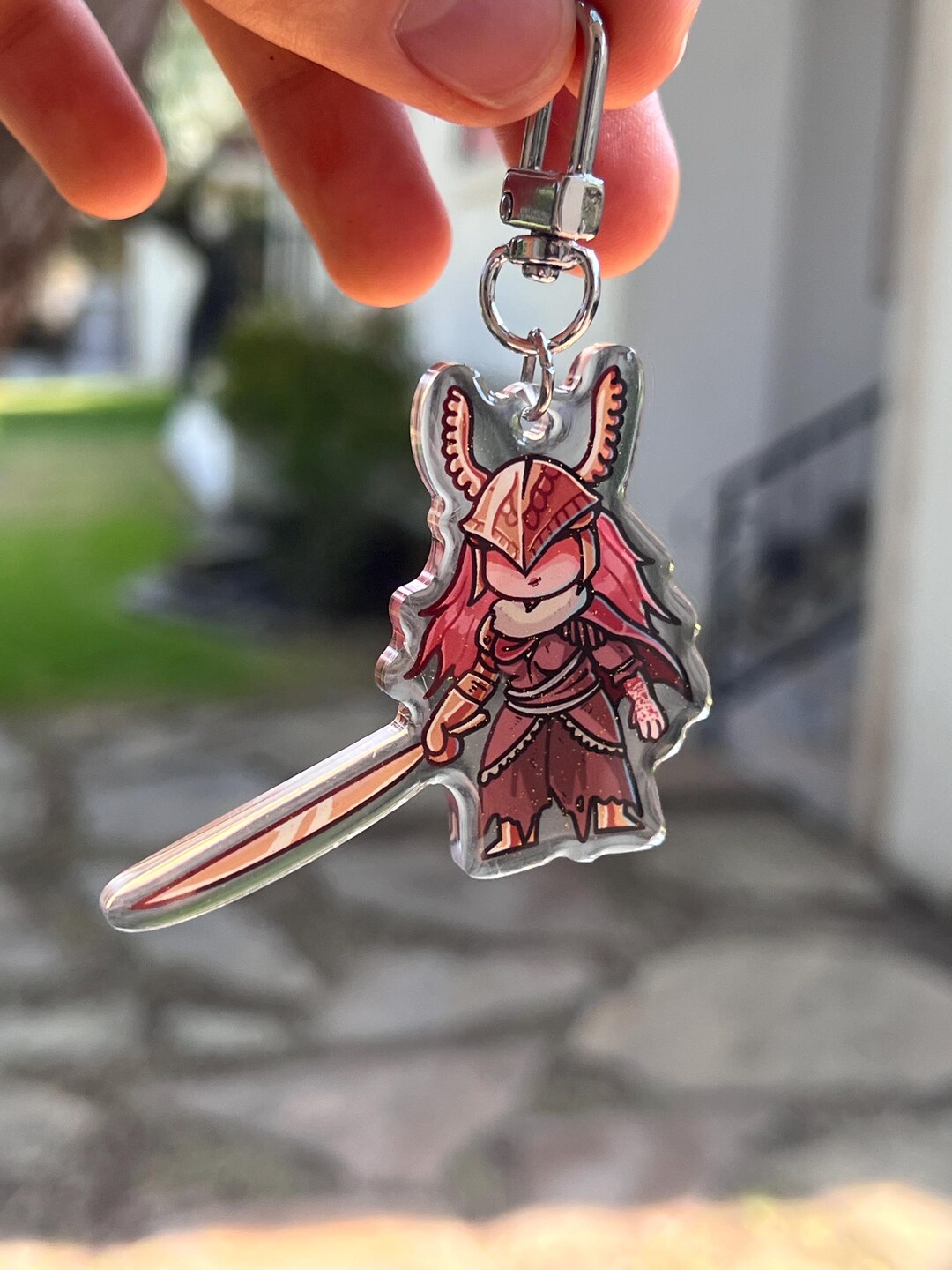 Malenia Elden Ring Keychain – Glitter Acrylic Charm, Gamer Gift - Etsy