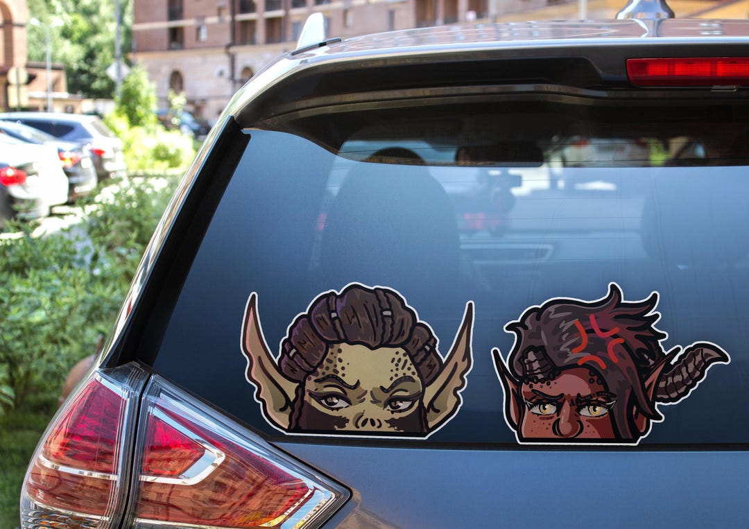 Baldurs Gate 3 Bg3 Chibi Laezel Karlach Chibi Holograph Peak Boo Car ...