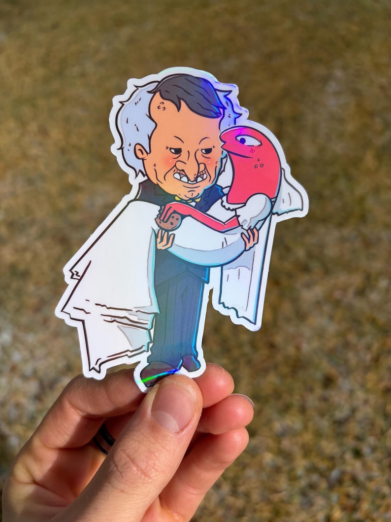 Smiling Friends Inspired Alan X Mrboss Wedding Vinyl Waterproof ...
