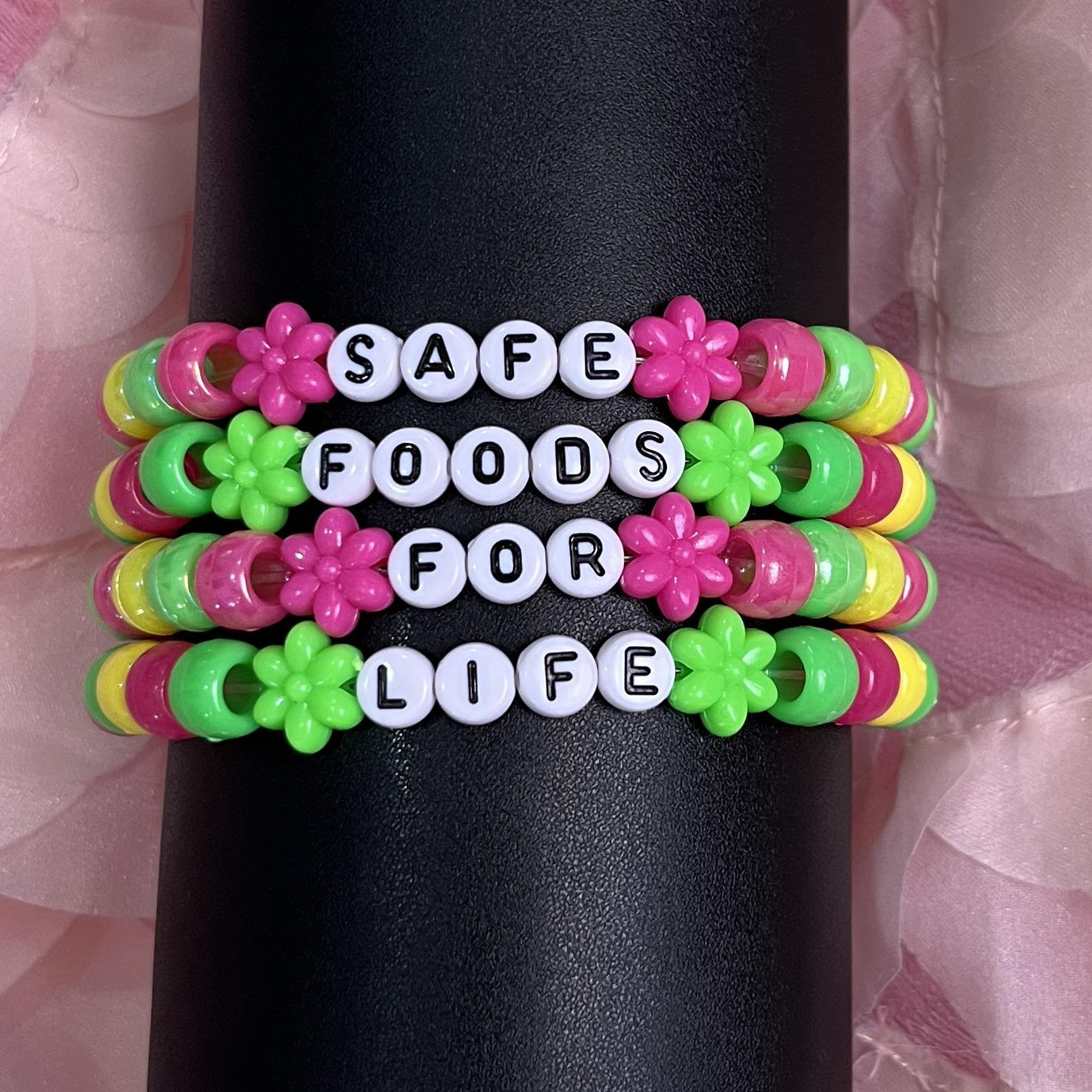 Safe Foods for Life Beaded Bracelets Stack of 4 - Etsy