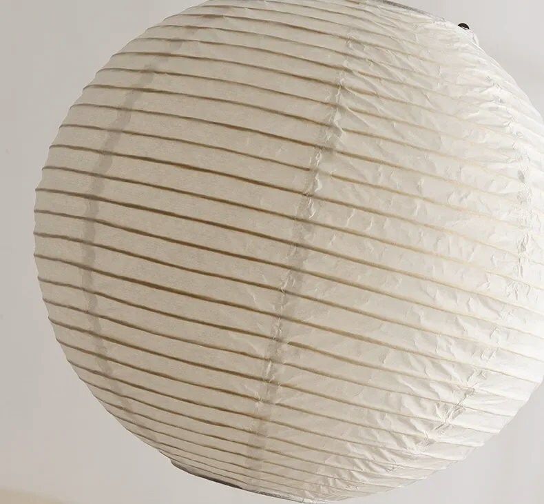 Round Paper Lantern Hanging LED Lamp, Wabi Sabi Japanese Style Lamp ...