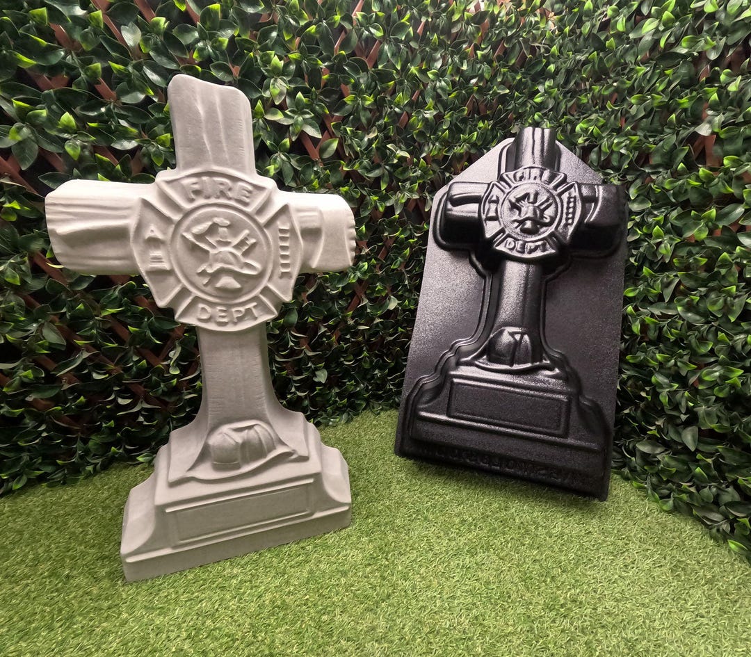 Fireman Cross Concrete Mold | Firefighter Memorial Cross Casting Mold ...