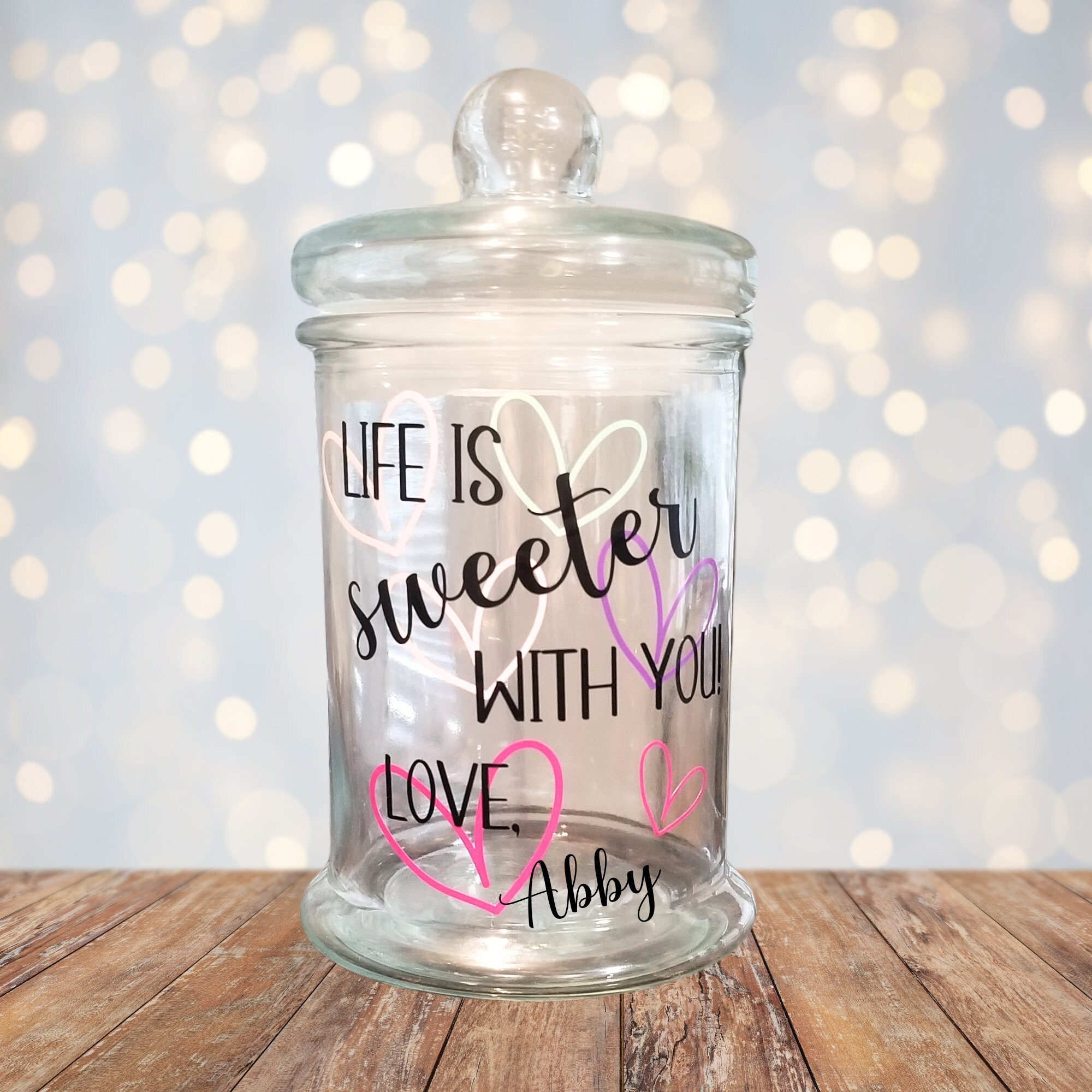 Personalized Candy Jar Gift, Sweet Personalized Couples Gift, Life is ...
