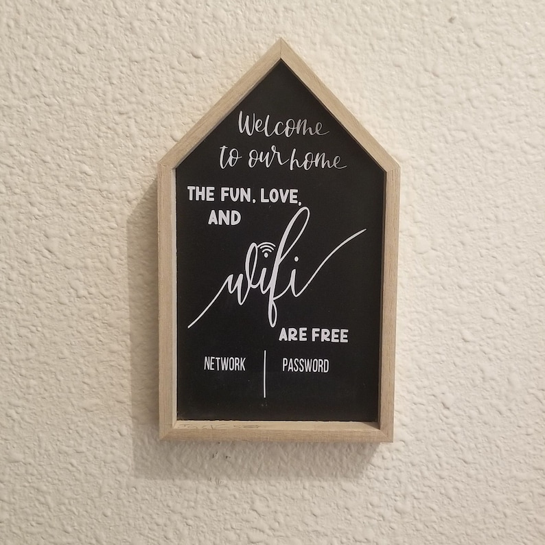 Custom Wifi Sign, Wifi Password Sign, Welcome Home Wifi, Personalized ...