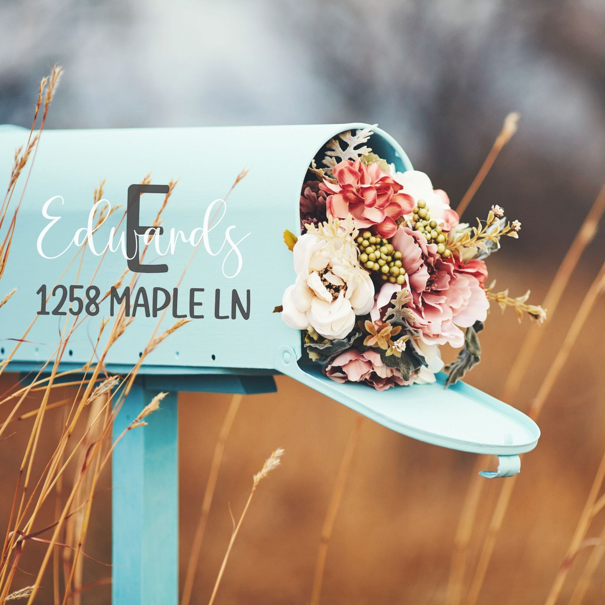Personalized Mailbox Decal With Name and Address, Personalized Mailbox ...