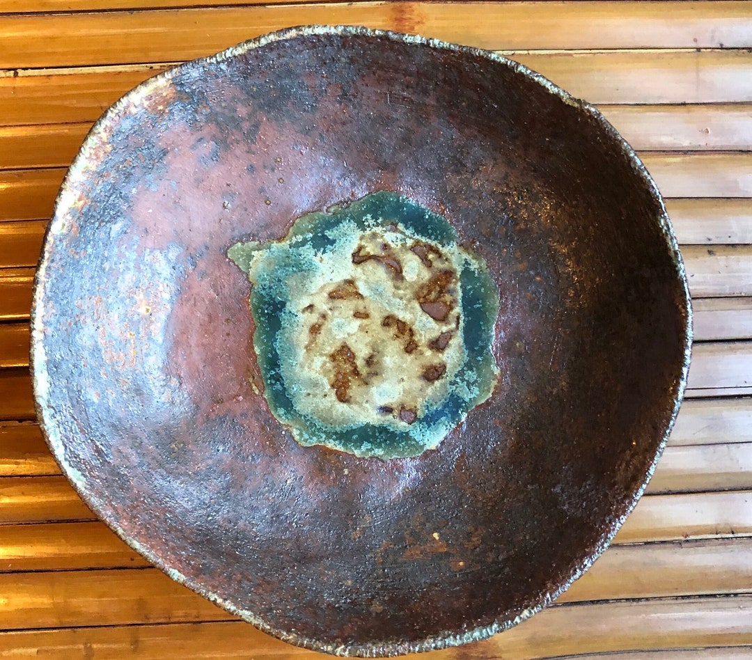 Dark Brown W/ Light Yellow / Green Plate for Any Table Setting - Etsy