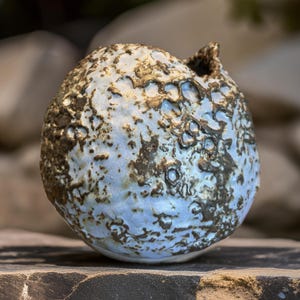 Hand-built Art Ceramic Blue/drak Brown Rustic Textures Vase for Flower ...