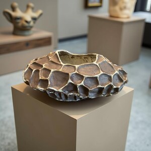 Sculptural Ceramic Centerpiece Vase– Handcrafted Textured Art Object ...