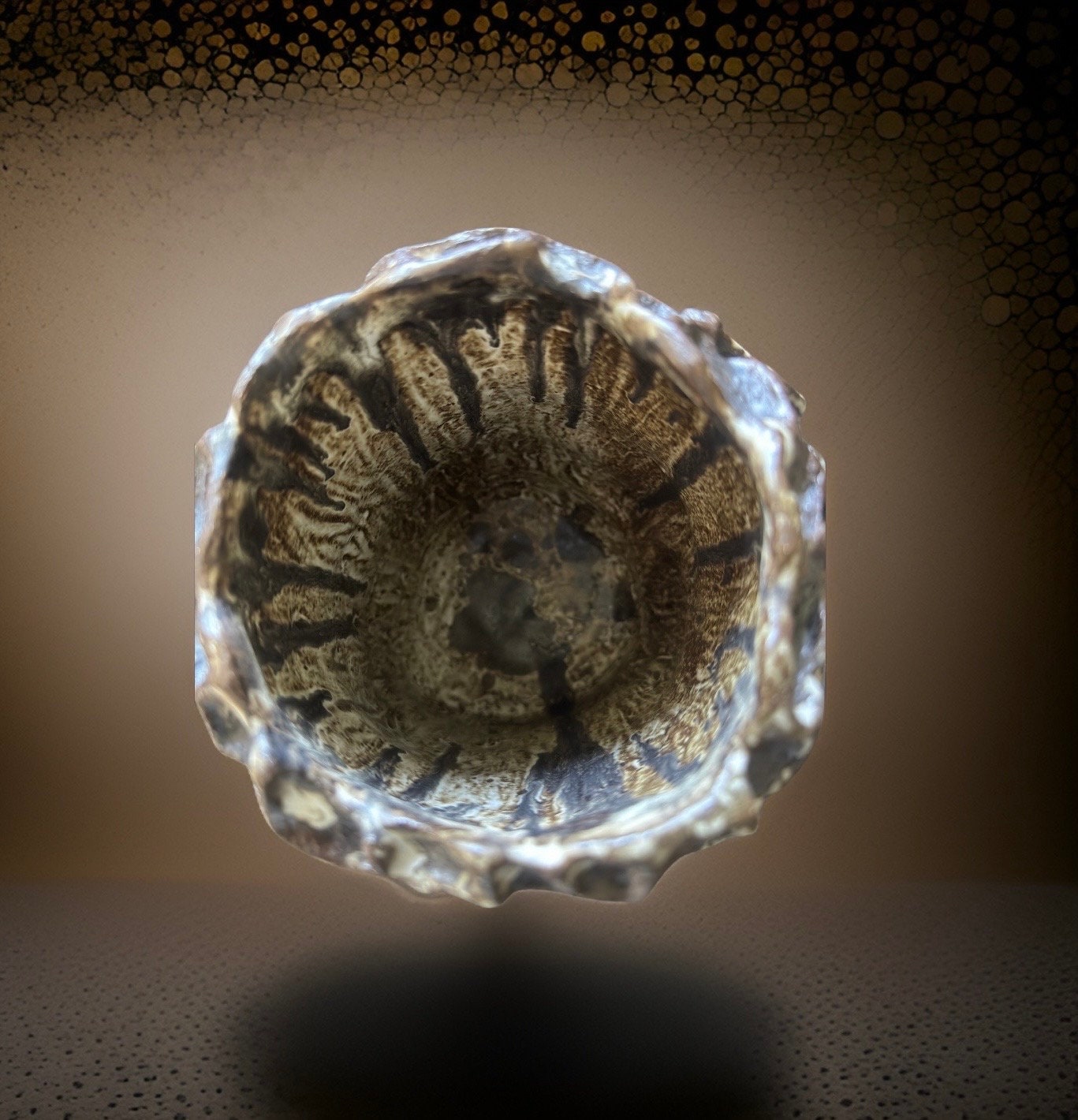 Hand-built Art Ceramic Black/brown/ White Rustic Textures Vase for ...