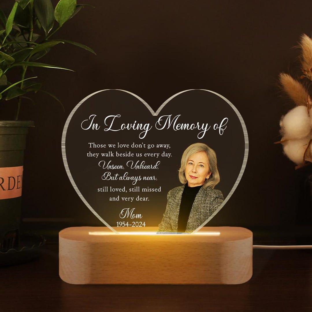 Custom Photo Memorial Night Light, Dad Remembrance in Loving Memory ...