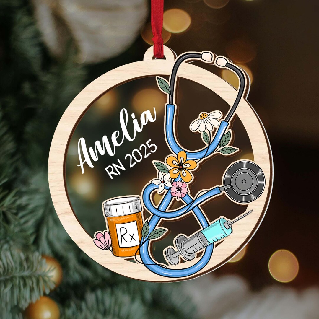 Personalized Nurse Ornament, New Nurse Gift, RN Gift, Scrubs Nurse ...