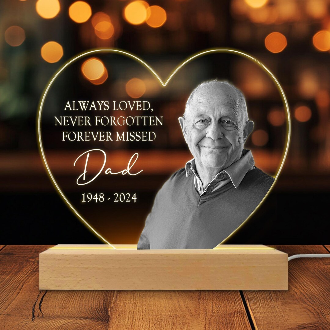 Custom Photo Memorial Night Light, Dad Remembrance in Loving Memory ...
