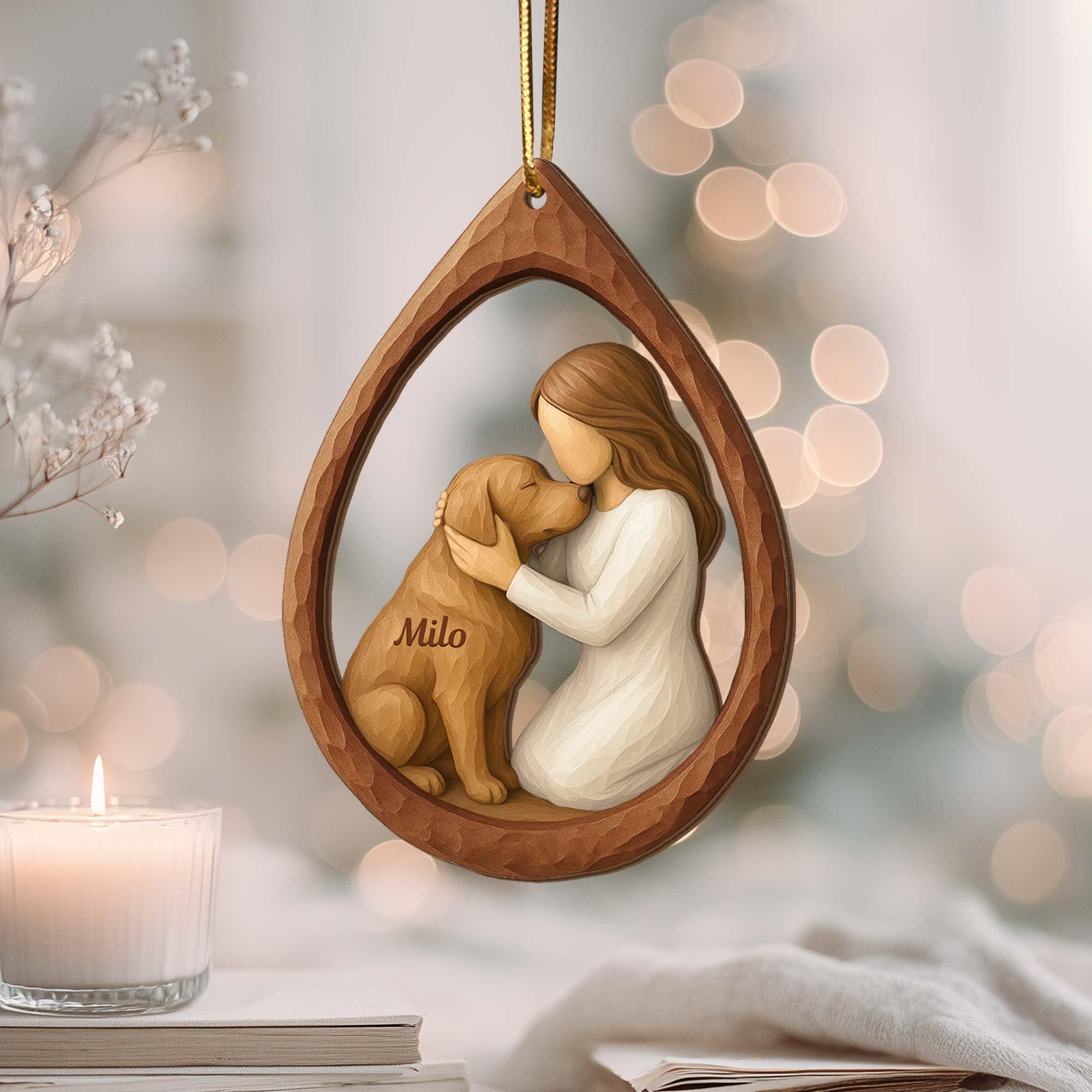 Custom Dog Breed Memorial Wood Ornament, Dog Loss Sympathy Gift for ...