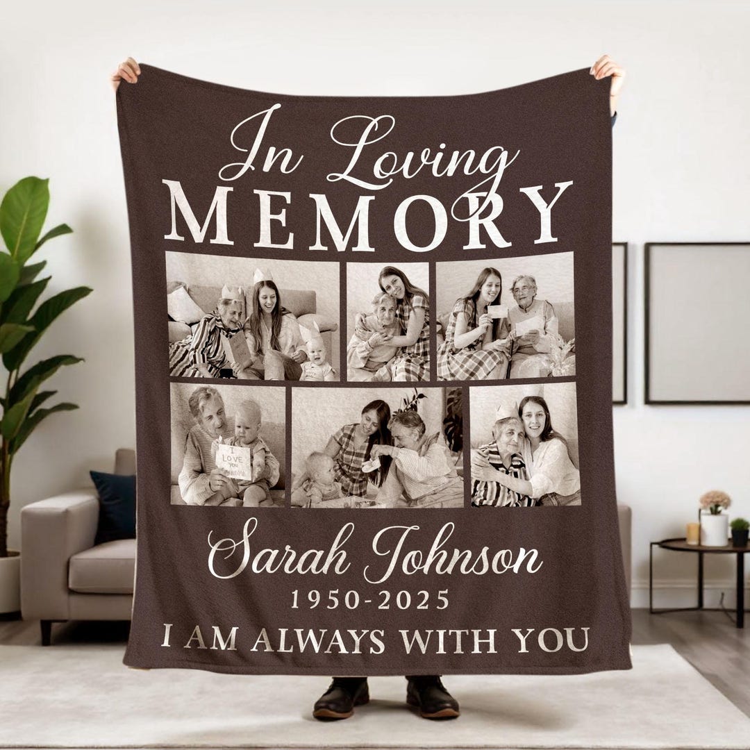 Personalized Memorial Mom Blanket, Memorial Blanket, in Loving Memory ...