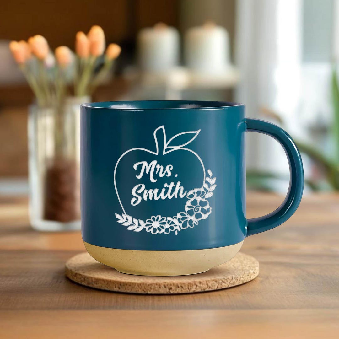Custom Mug for Teacher Appreciation, Personalized Pottery Mug for ...