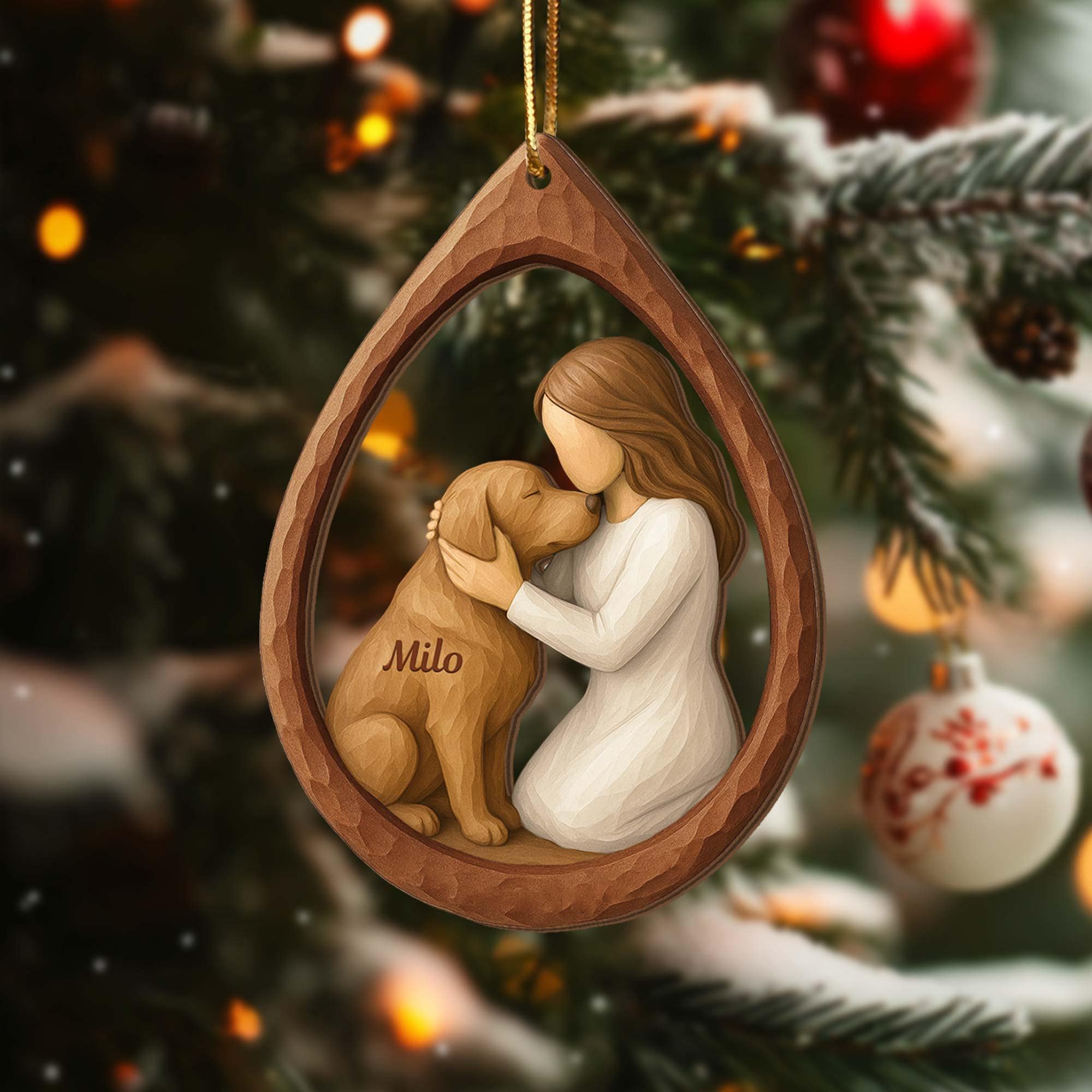 Custom Dog Breed Memorial Wood Ornament, Dog Loss Sympathy Gift for ...