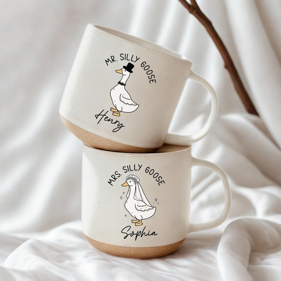 Mr. and Mrs. Silly Goose Wedding Mug, Engagement Coffee Mug, Funny ...