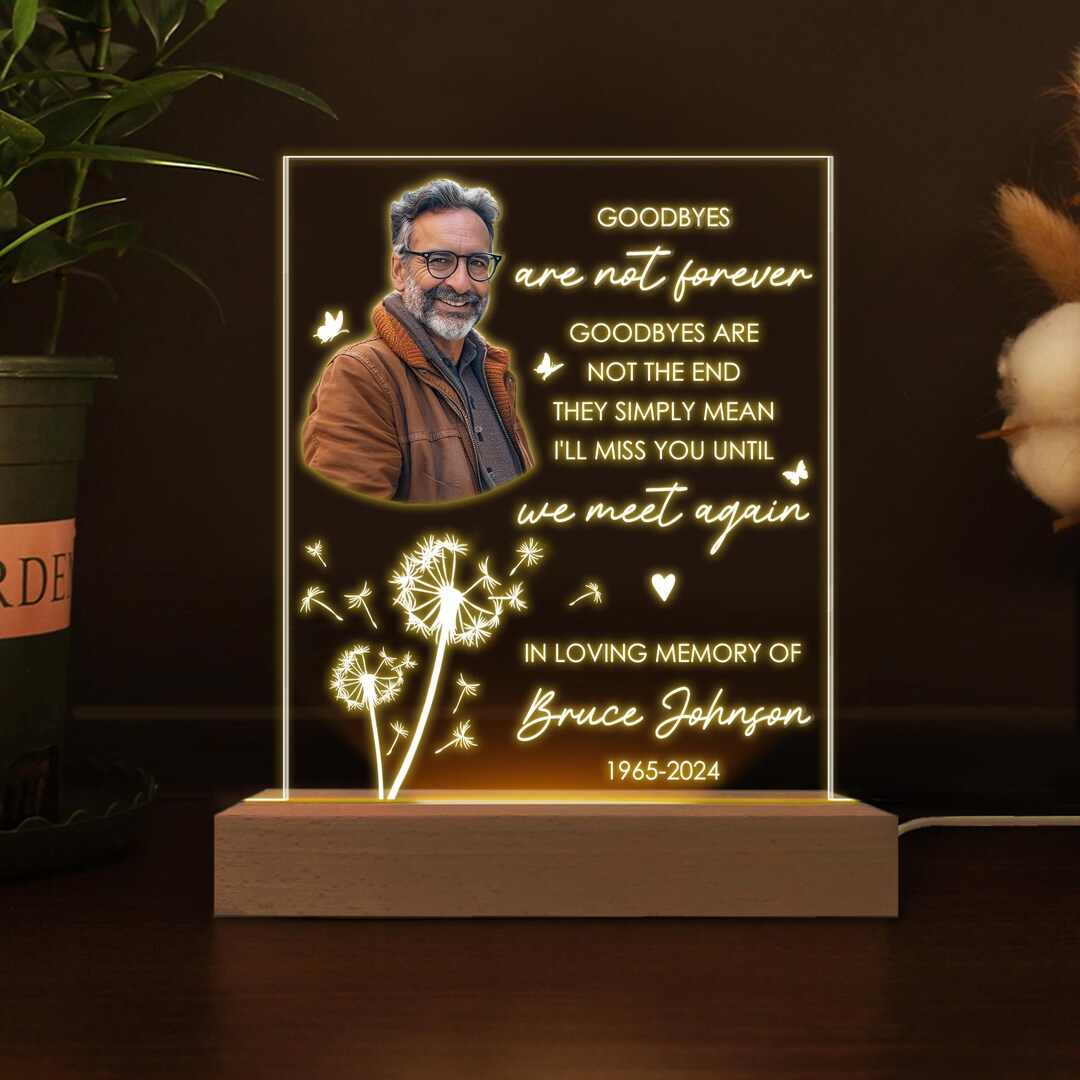 Custom Photo Memorial Night Light, Dad Remembrance in Loving Memory ...