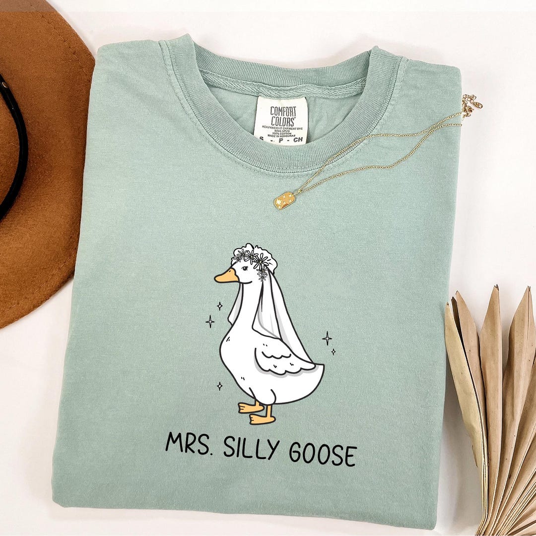 Mrs. Silly Goose Bride Shirt, Bride to Be Funny Goose Lover Shirt ...