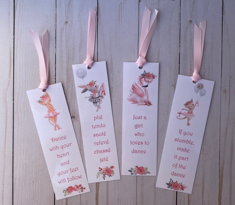 Animal Ballet Bookmarks, Ballerina Bookmarks, Ballet Gift, Dance Gift ...