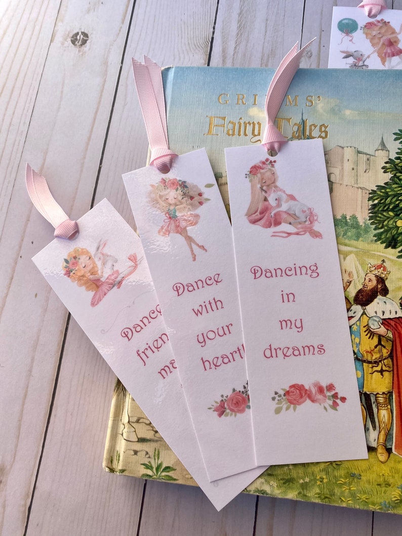 Girls Ballet Bookmarks Ballerina Bookmarks Dance Gifts - Etsy