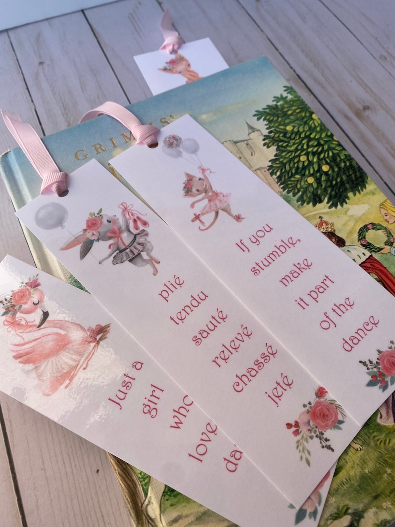 Animal Ballet Bookmarks, Ballerina Bookmarks, Ballet Gift, Dance Gift ...