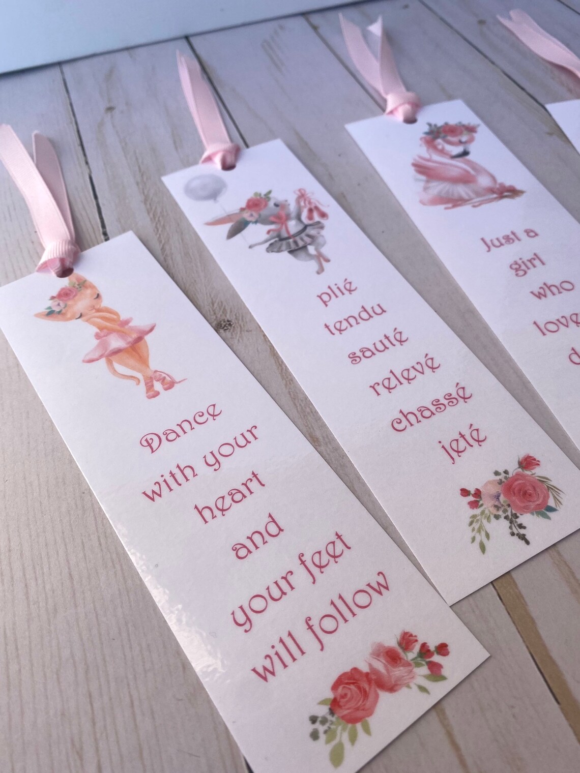Animal Ballet Bookmarks, Ballerina Bookmarks, Ballet Gift, Dance Gift ...