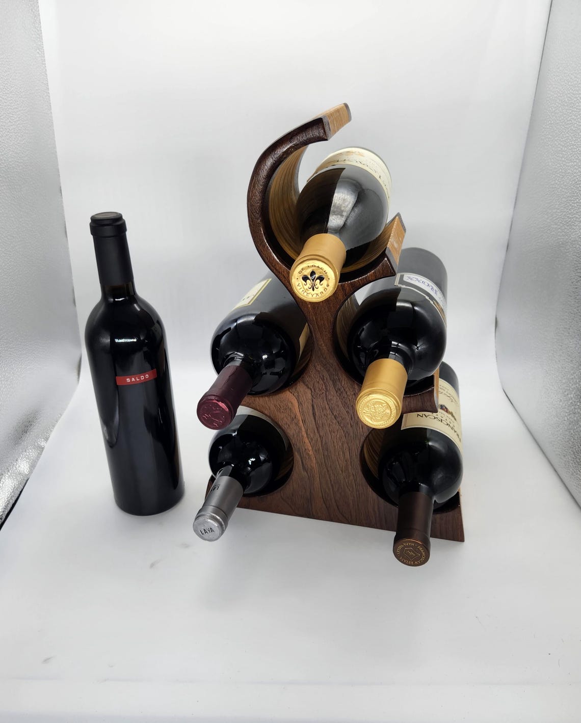 Elegant Walnut Wine Rack - Etsy