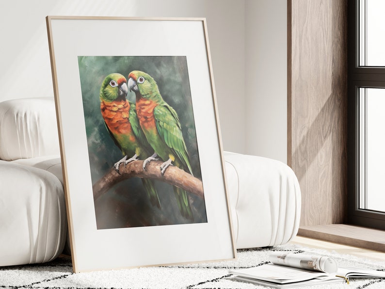 Printable Green Cheek Conure Love Art Bird Lover Gift Digital Home ...