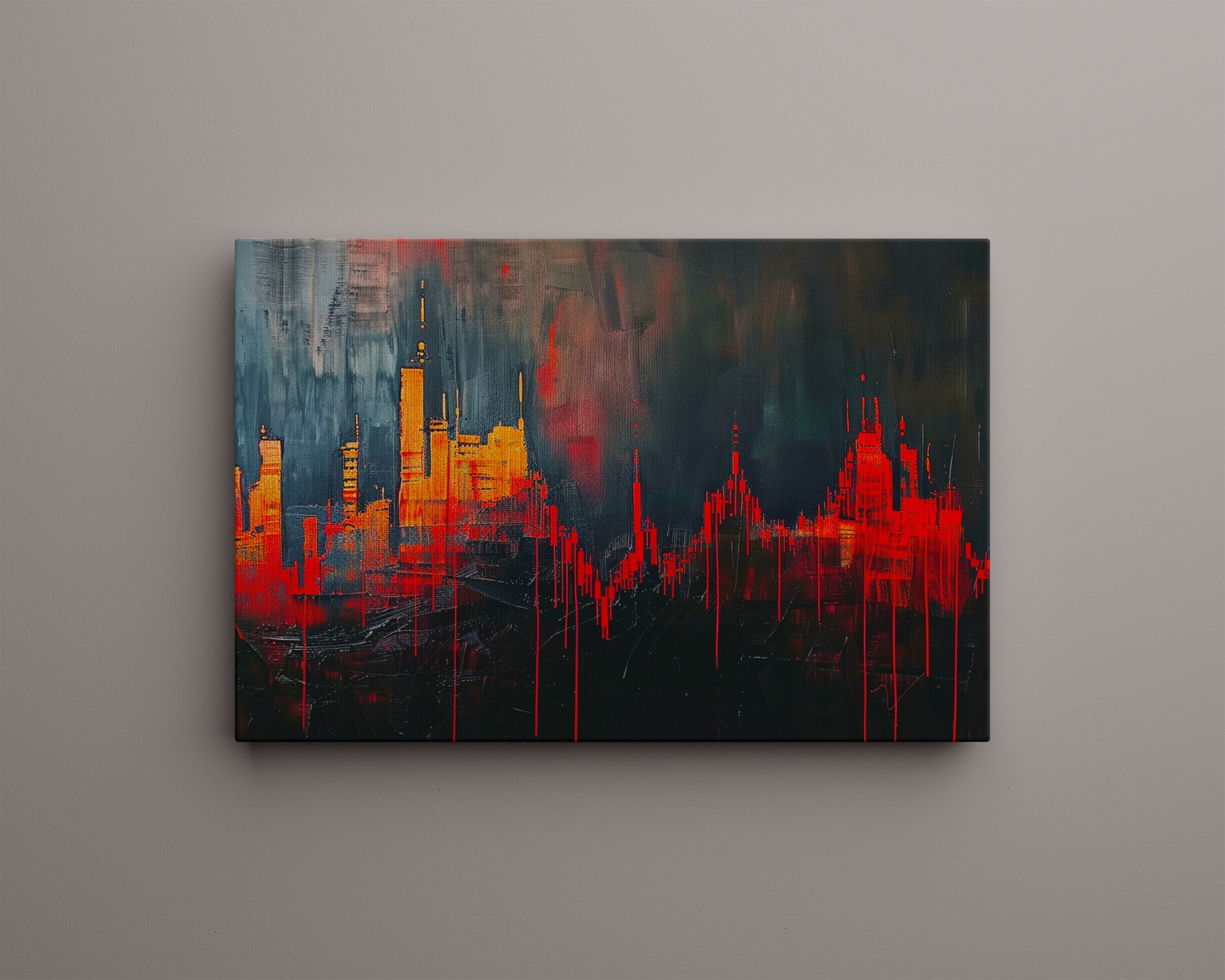 Market Candlestick Chart Abstract Oil Canvas Painting Essential Art for ...