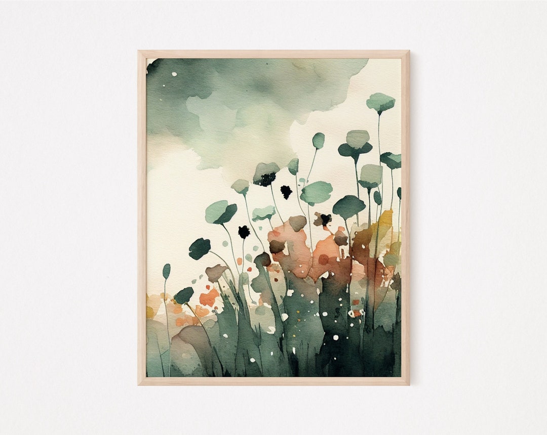 Printable Abstract Field of Flowers Art Easy Color Home Decor Digital ...