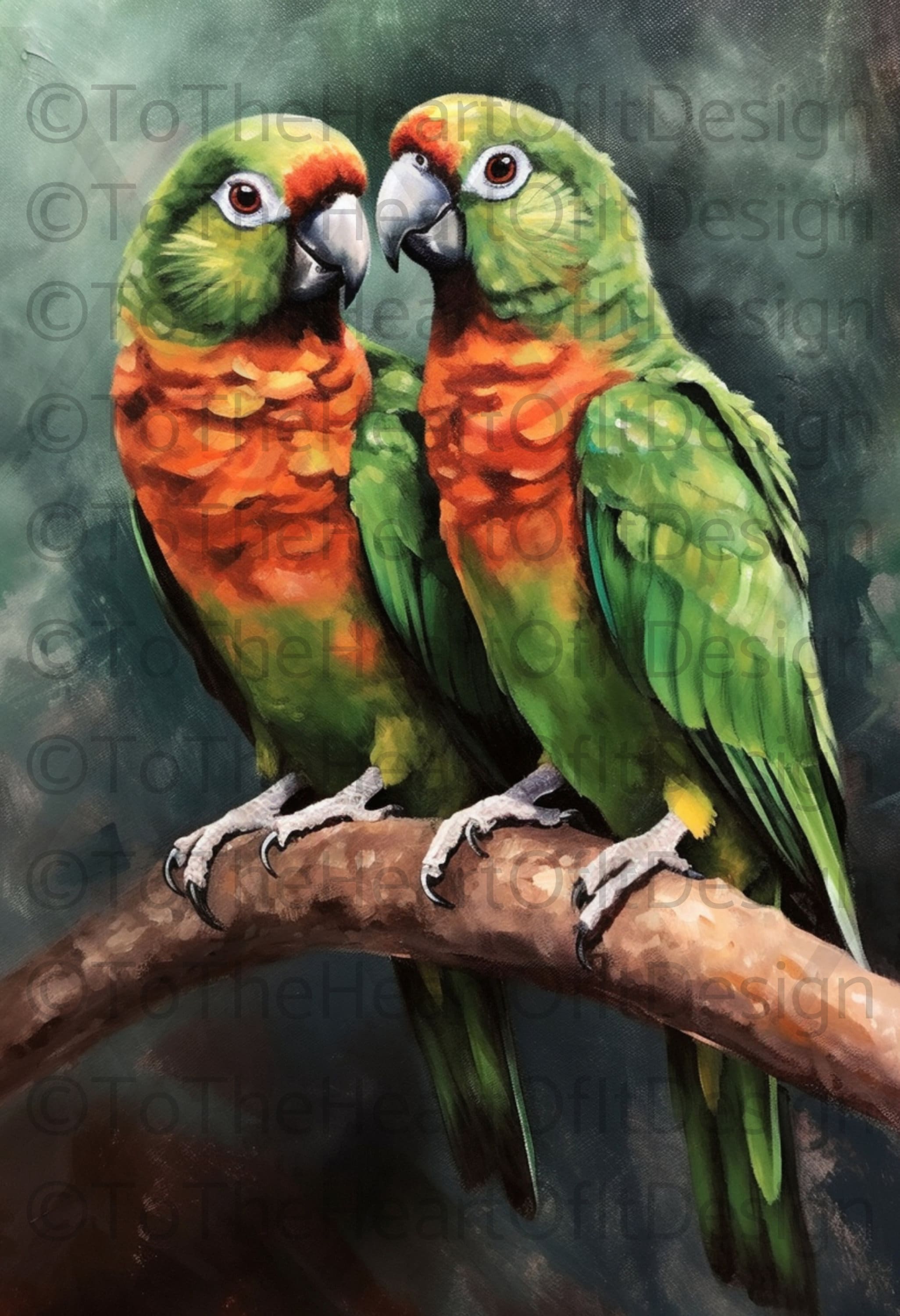 Printable Green Cheek Conure Love Art Bird Lover Gift Digital Home ...