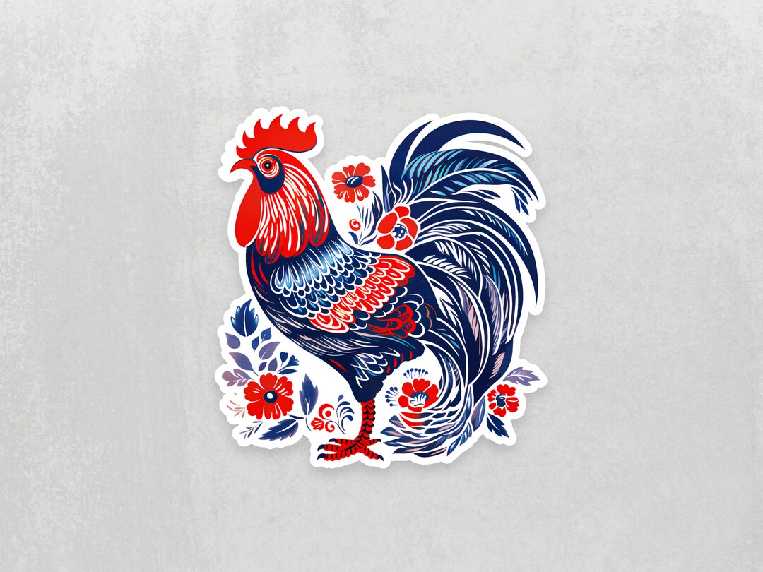 Chicken Sticker • Rooster • Kiss Cut Vinyl Sticker • Waterproof ...