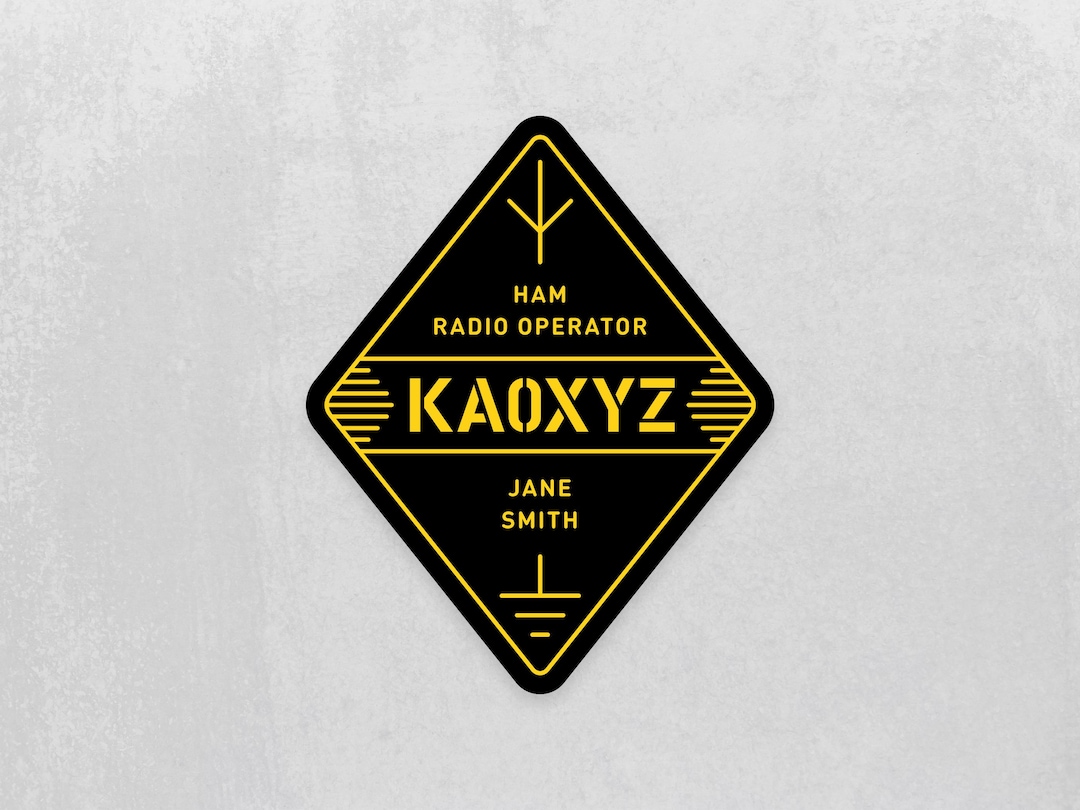 Ham Radio Call Sign Sticker Personalized Waterproof Dishwasher-safe ...