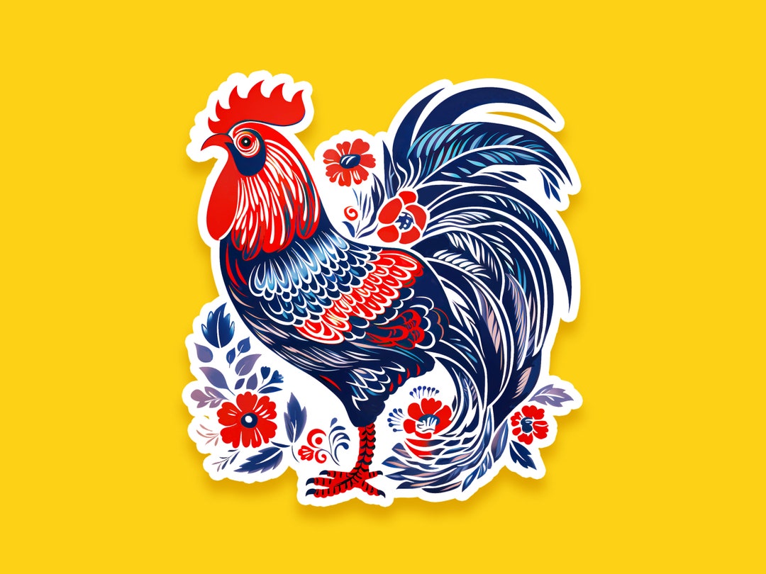 Chicken Sticker Rooster Kiss Cut Vinyl Sticker - Etsy