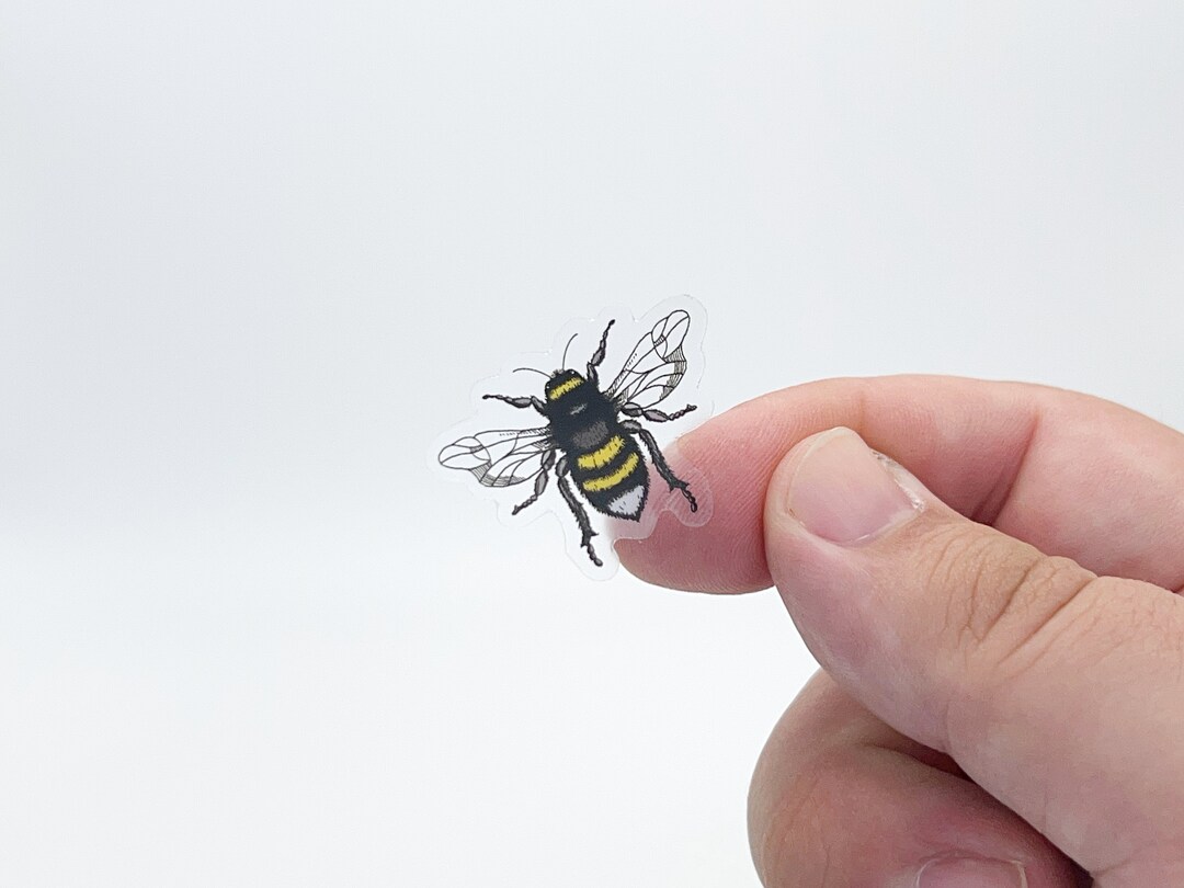 Bee Sticker • Cute Honey Bee • Clear Sticker • Waterproof • Dishwasher ...