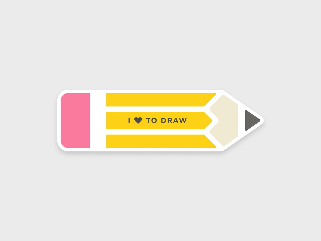 I Love to Draw • Pencil Sticker - Vinyl Sticker • Ideal for Your Water ...