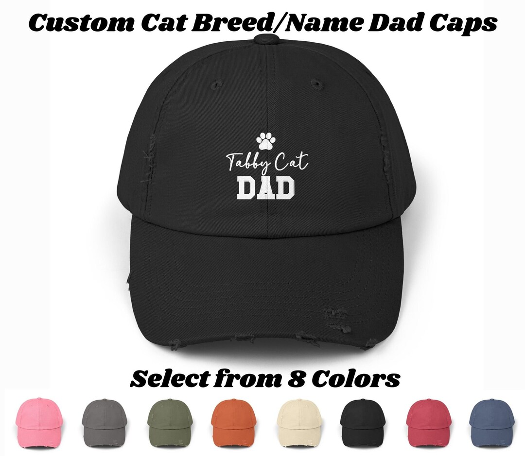 Custom Cat Dad Hat With Custom Cat Breed or Custom Cat Name Cap Dad ...