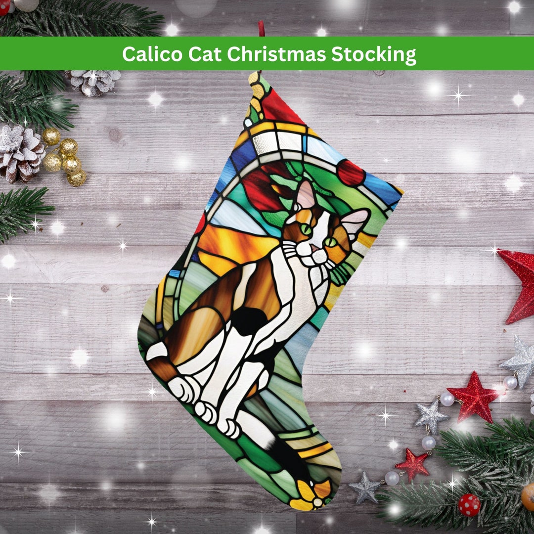 Calico Cat Christmas Stocking Cat Stocking Christmas Stocking for Cats ...