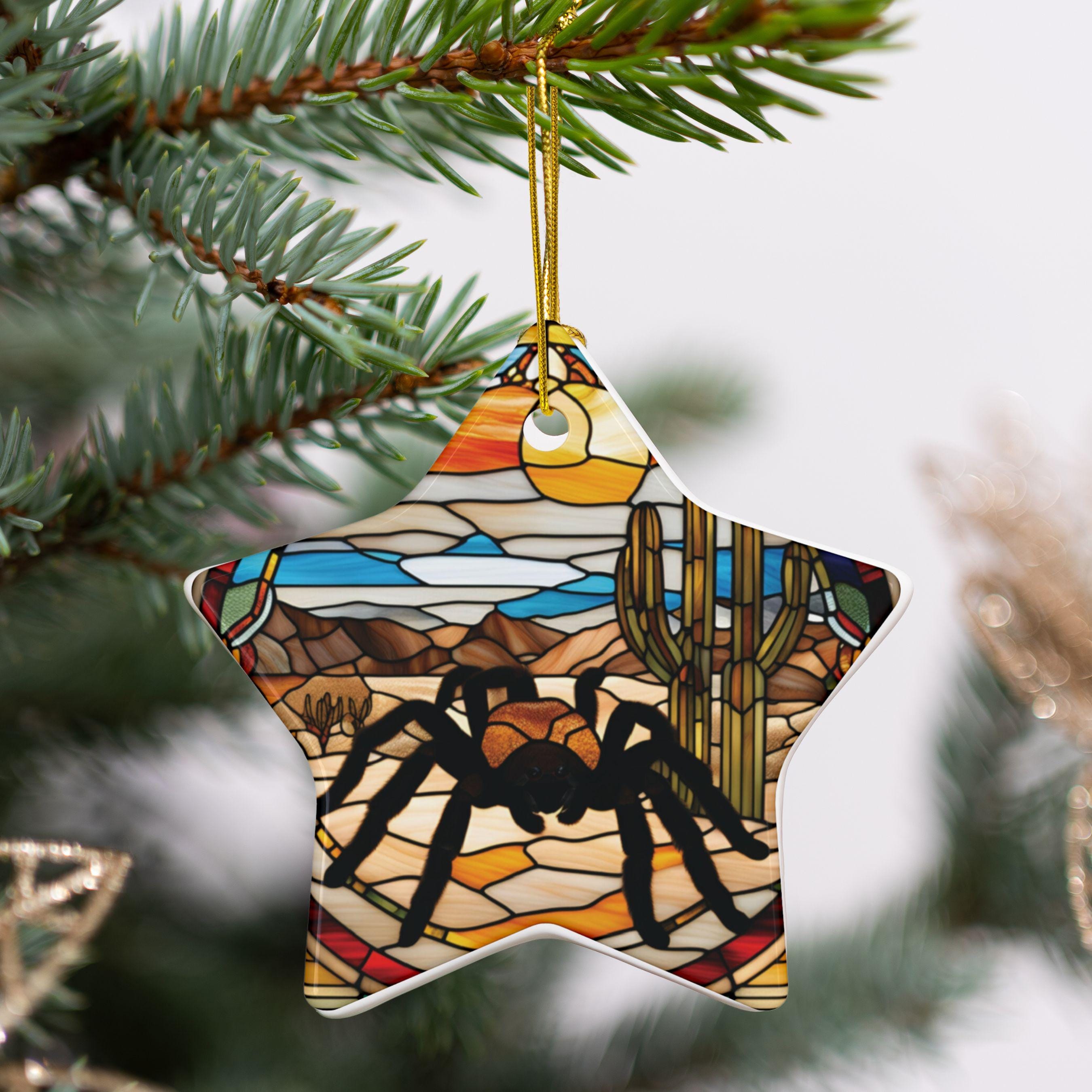 Tarantula Christmas Ornament Ceramic W Stained Glass Design Print ...