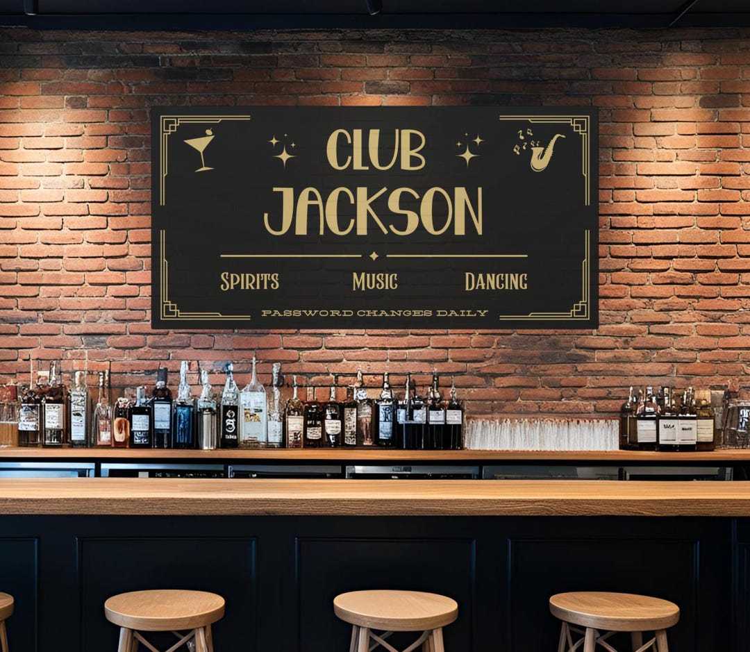 Basement Bar Sign Personalized Bar Wall Art Deco Decor Bar Signage Home ...