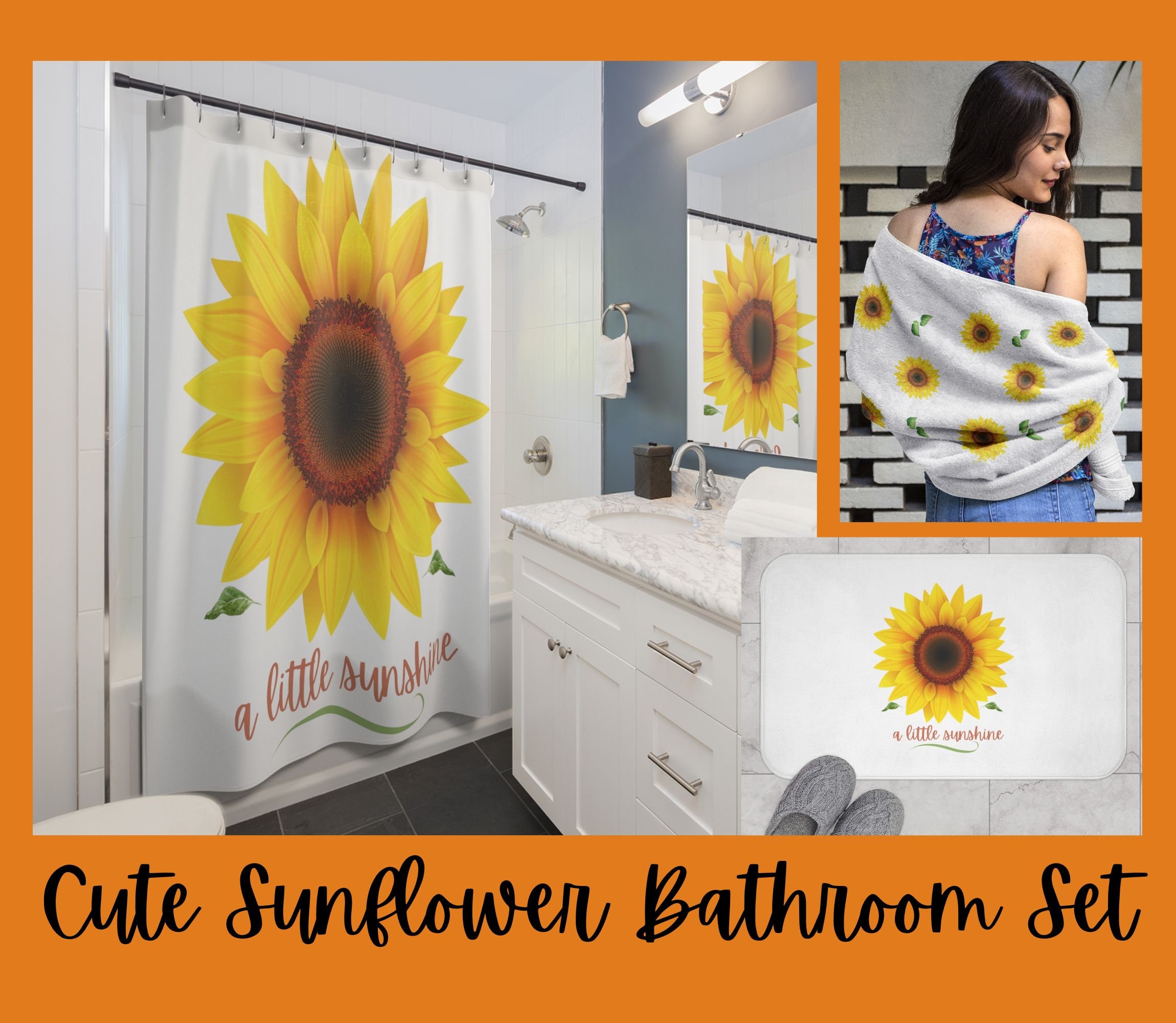 Cute Matching Bathroom Set Sunflower Bathroom Design Bathroom - Etsy