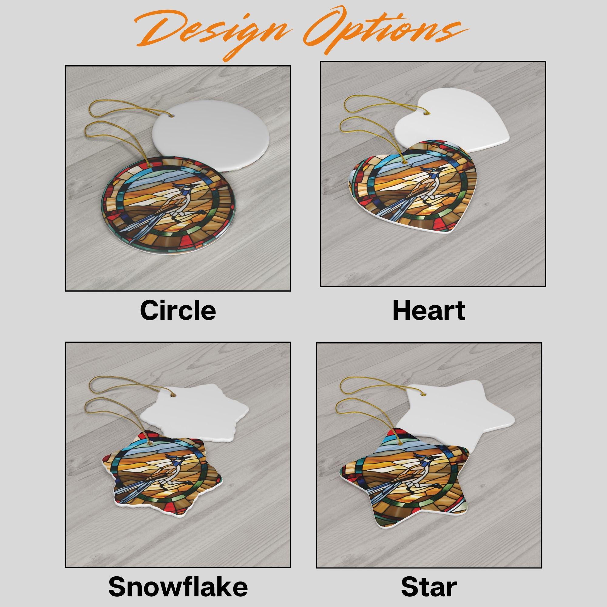 Greater Roadrunner Christmas Ornament Ceramic W Stained Glass Design ...