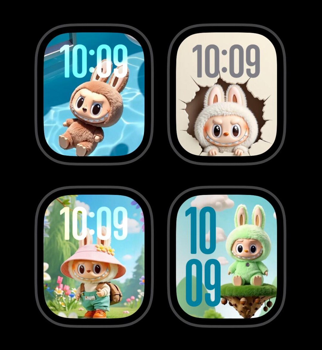 6pics Labubu Iwatch Face Pop Mart Labubu Style Iwatch Face Gallery ...