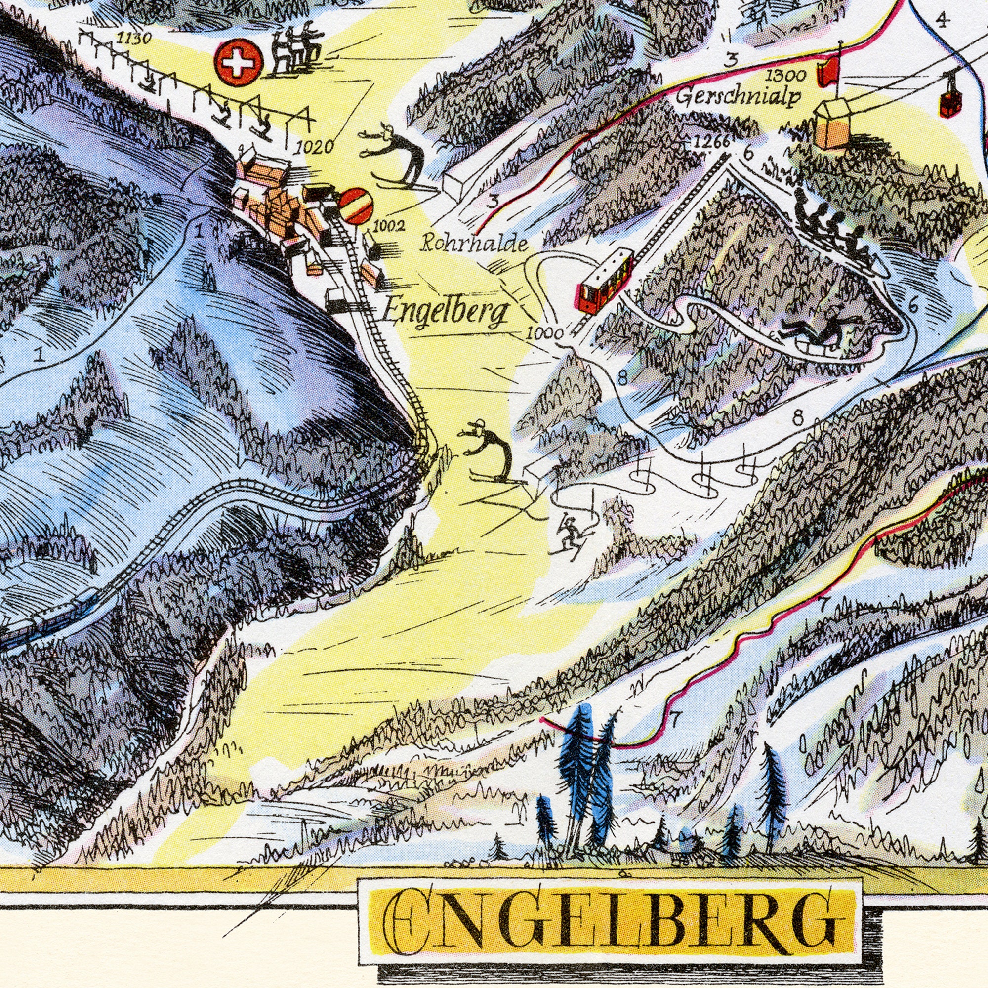Fun Ski Trail Map of Engelberg in Switzerland – Digital Download ...