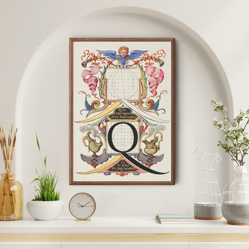 Letter Q - Calligraphy Alphabet – Printable Digital Download, Vintage ...