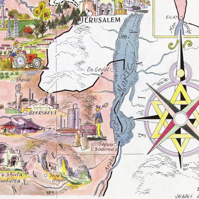 Old Map of Israel in the Middle East Digital Download PRINTABLE Vintage ...