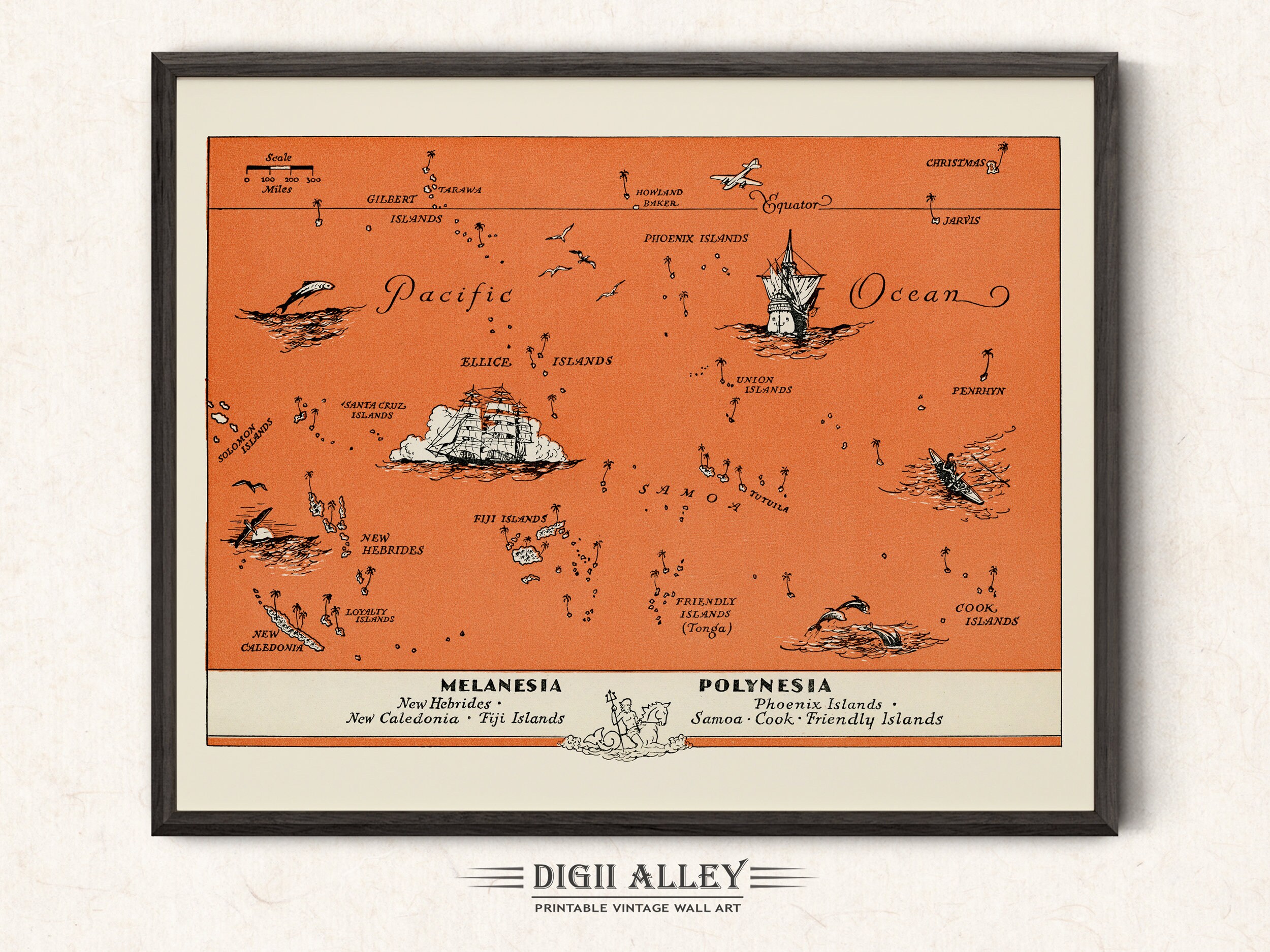 Map of Islands in Melanesia & Polynesia Digital Download PRINTABLE Fun ...