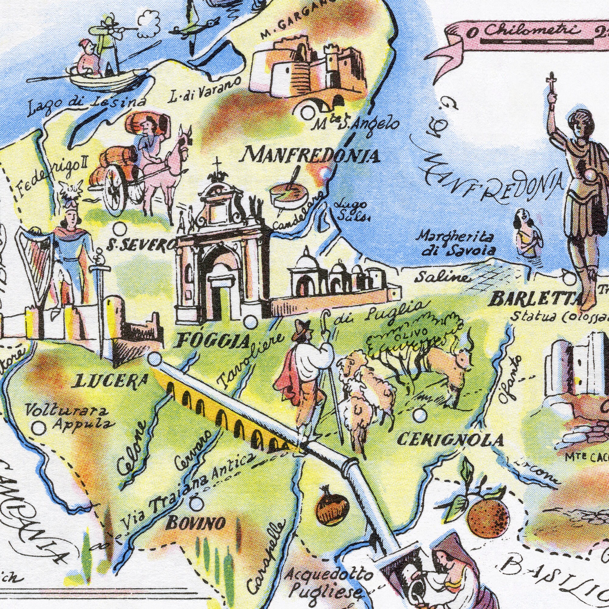 Fun Map of Puglia in Italy – Digital Download PRINTABLE Vintage ...