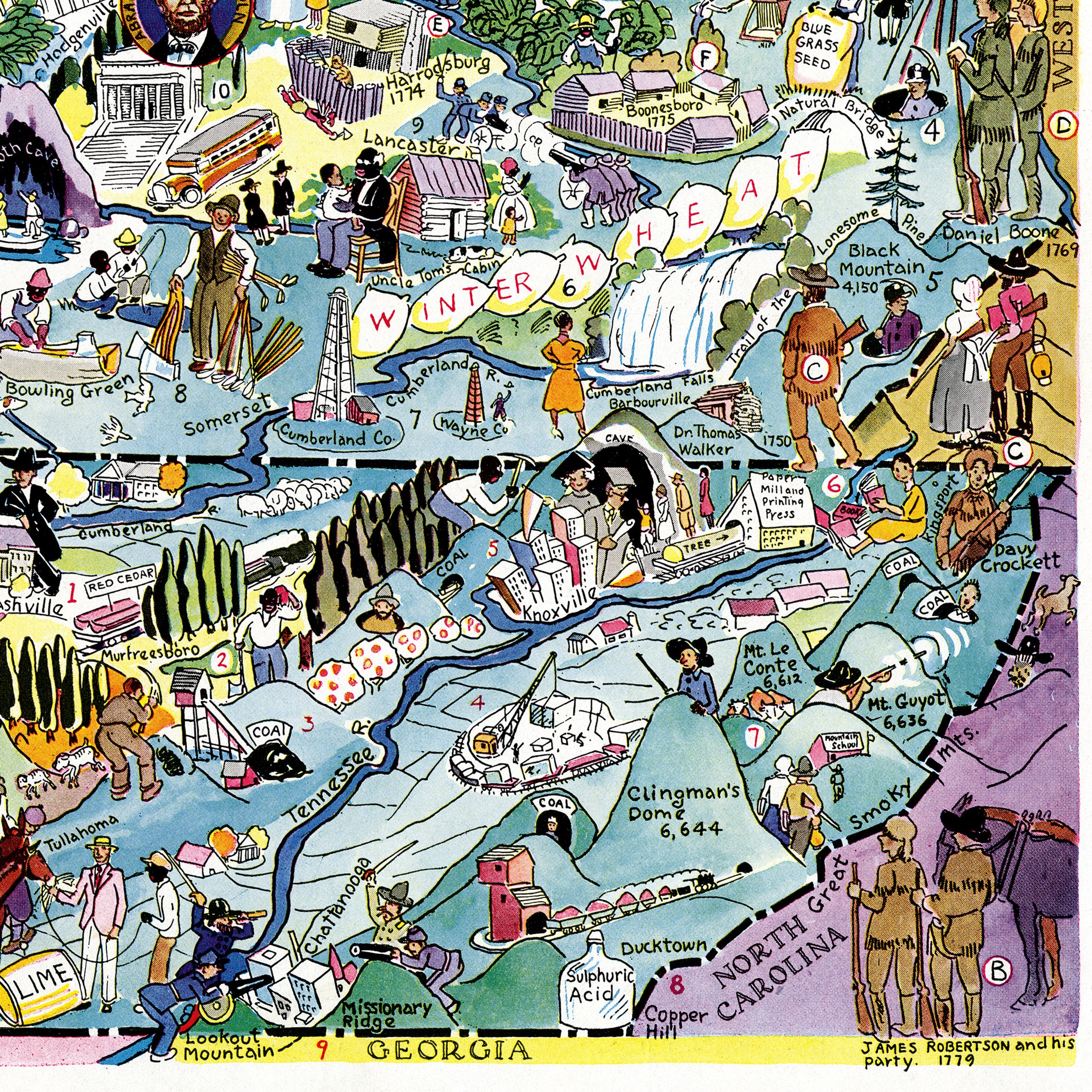 Fun State Map of Kentucky & Tennessee – Digital Download PRINTABLE ...